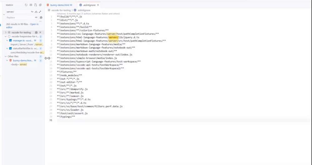 Invalid editor shown when pressing enter on folder root in search results · Issue #161141 ...