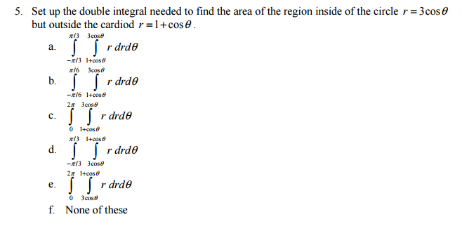 Solved Set up the double integral needed to find the area of | Chegg.com