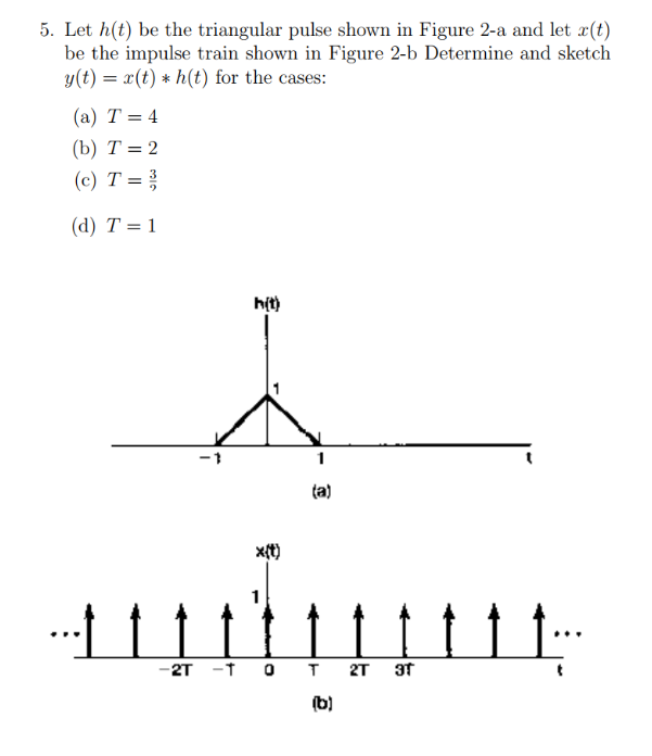 Solved 5. Let h(t) be the triangular pulse shown in Figure | Chegg.com