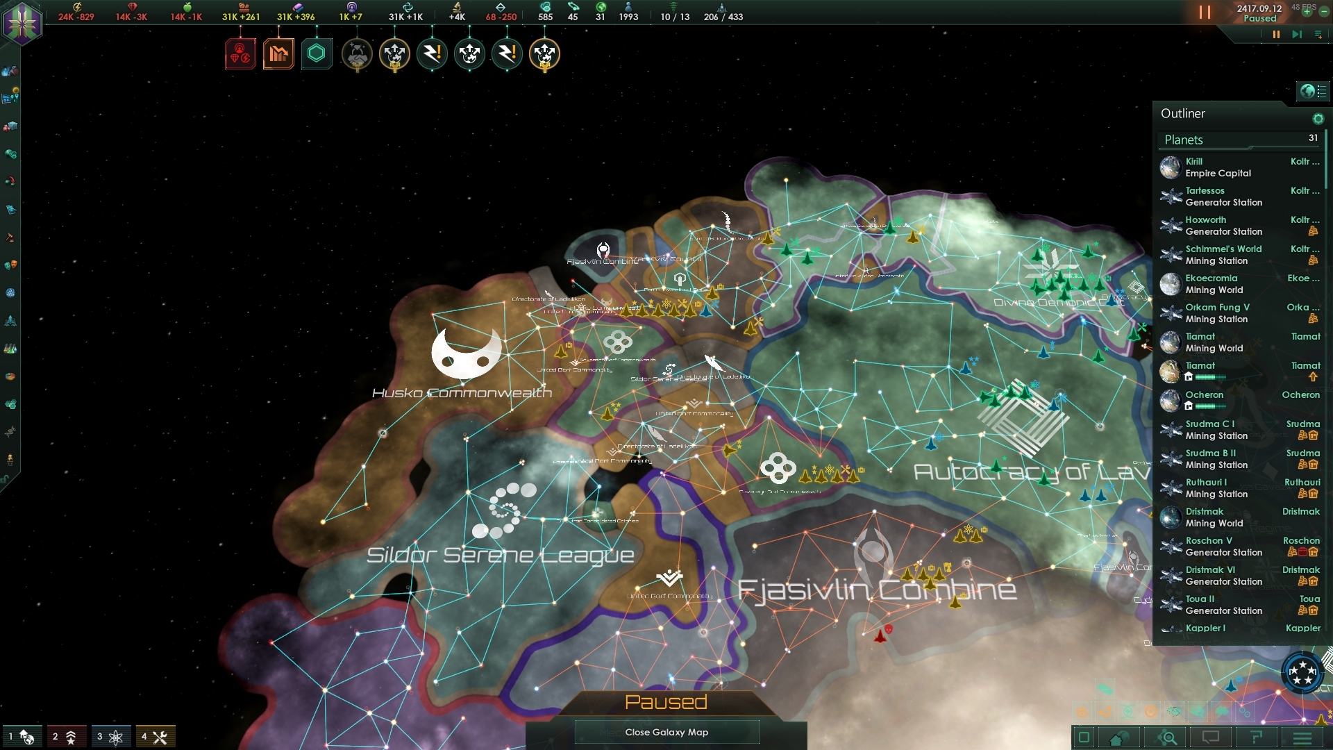 So 150 years in i was done with micro manage planets so i gave the ai a ...