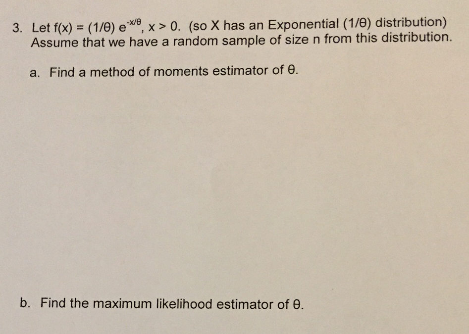 Solved Statistics: Random Sample, Exponential Distribution — | Chegg.com
