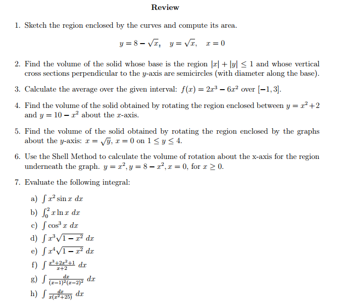 Need help with Calc 2 Review Sheet : r/calculus