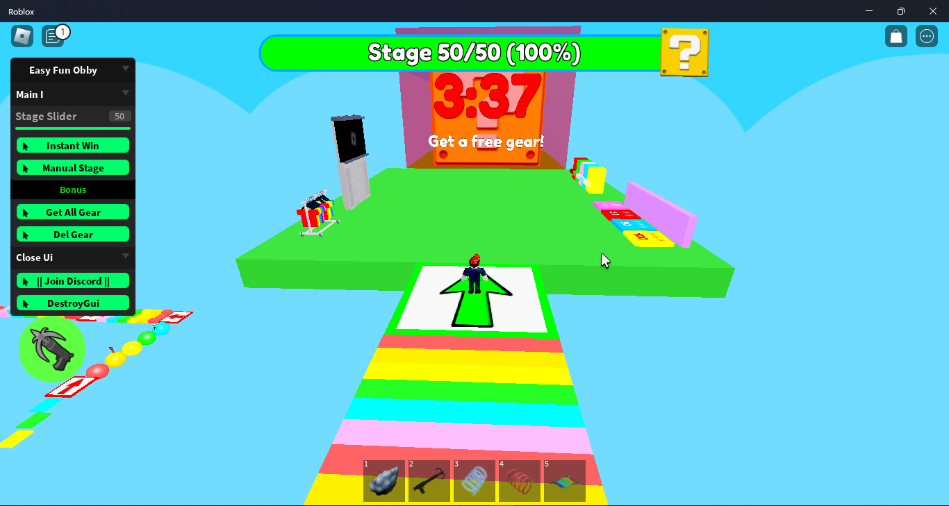 Easy Fun Obby | All Gears n Stage Slider and more — Roblox Scripts | ScriptBlox