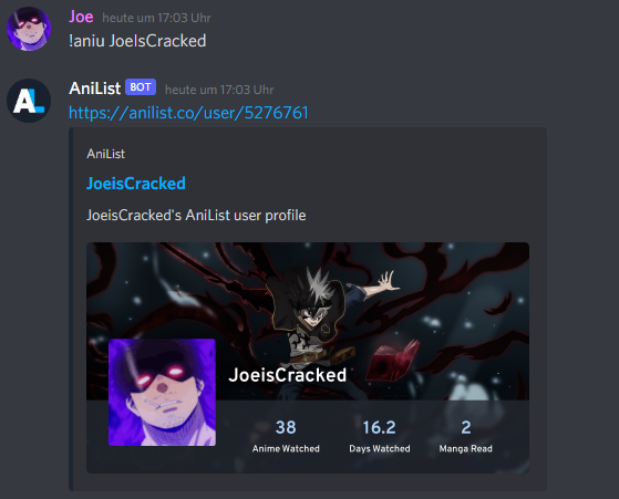 GitHub - TigerzJS/AniList: A discord bot for searching on Anilist