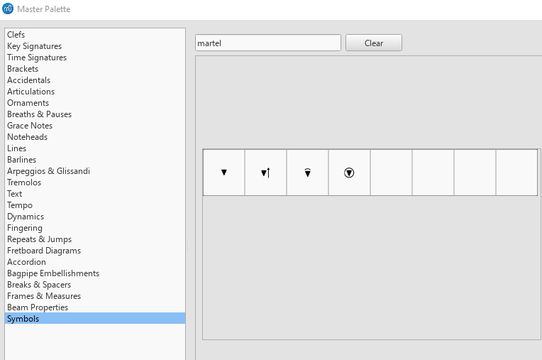Where is the Martellato articulation? I can't find it (Fat, downward ...