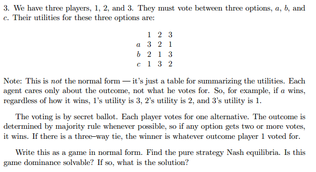 discrete mathematics - Game Theory Voting Utilities - Mathematics Stack ...