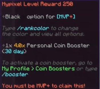 Hypixel Level 250 - the reward | Hypixel Forums