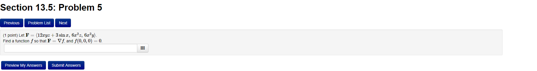 Solved Section 13.5: Problem 5 PreviouS Problem List Next (1 | Chegg.com
