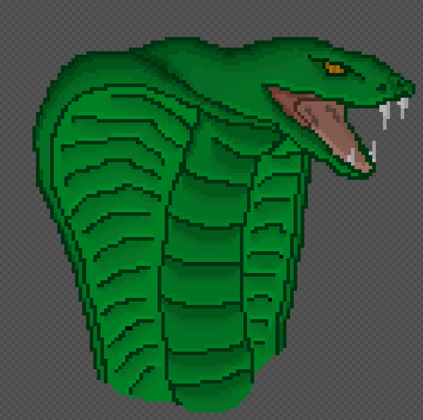 [OC] [NEWBIE] [CC] A mediocre cobra I made. : r/PixelArt
