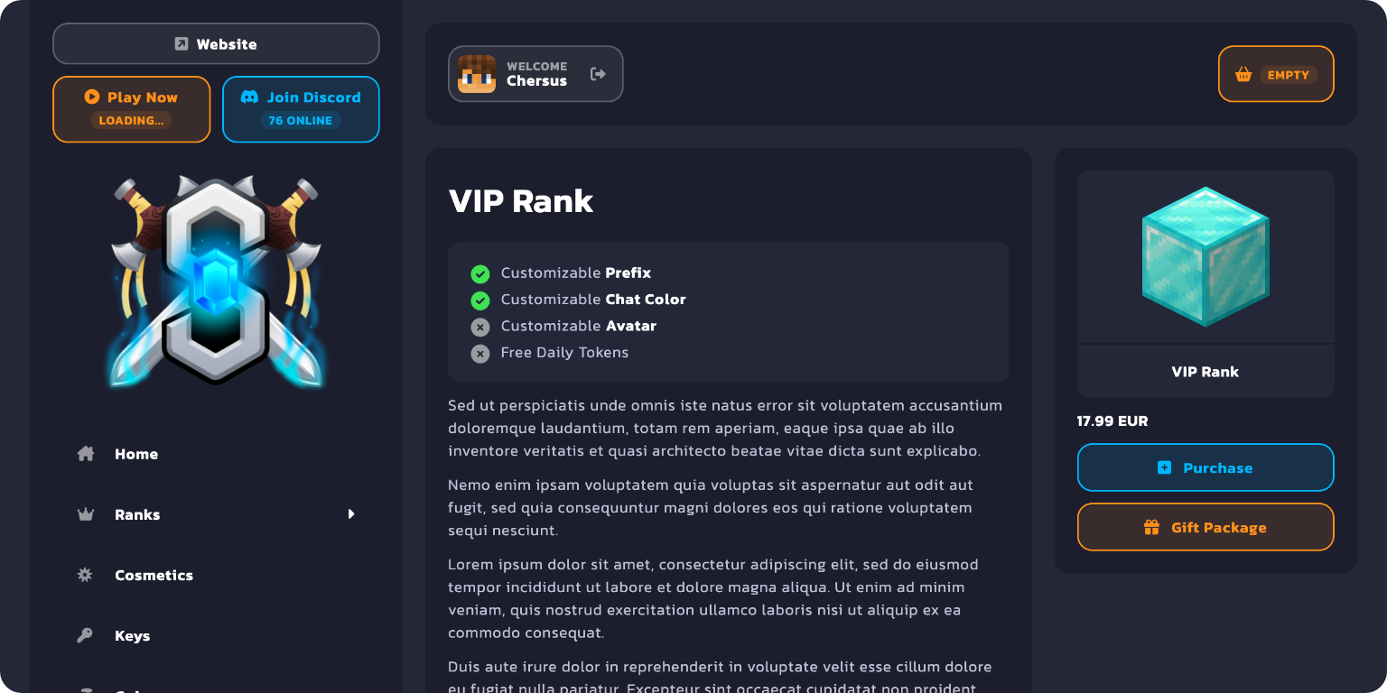 Arcus Tebex Theme - Updates | BuiltByBit (MC-Market)