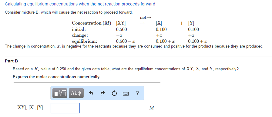 Solved Calculating equilibrium concentrations when the net | Chegg.com