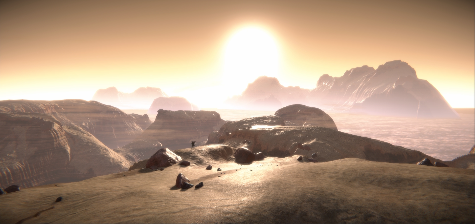First iteration of the planet terrain using CTS and Unity's post ...