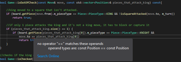 Overloading To Compare Two Objects Of The Same Struct Is Giving Me An Error R Cpp Questions