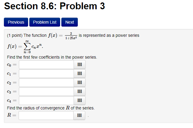 Solved Section 8.6: Problem 3 PreviouS Problem List Next (1 | Chegg.com
