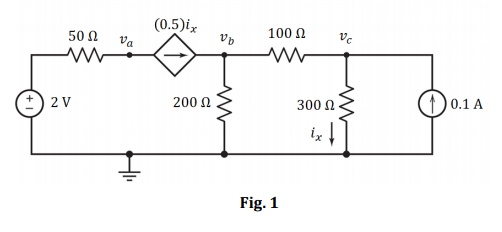 Solved 1) (15 marks) Calculate voltages, currents and powers | Chegg.com