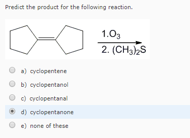 Solved Predict the product for the following reaction. 1.03 | Chegg.com
