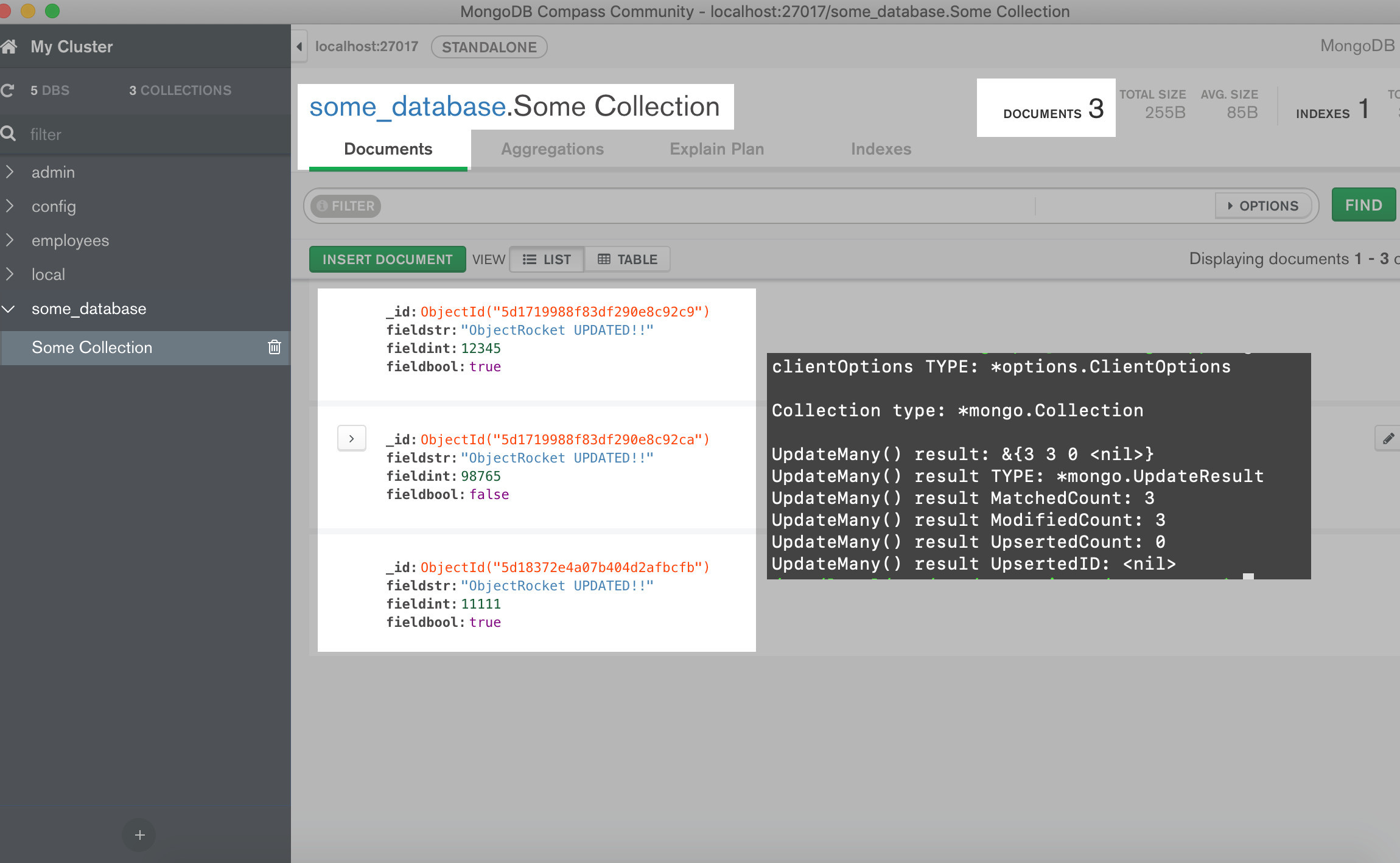 Mongodb Compass Update Multiple Documents Ipnored