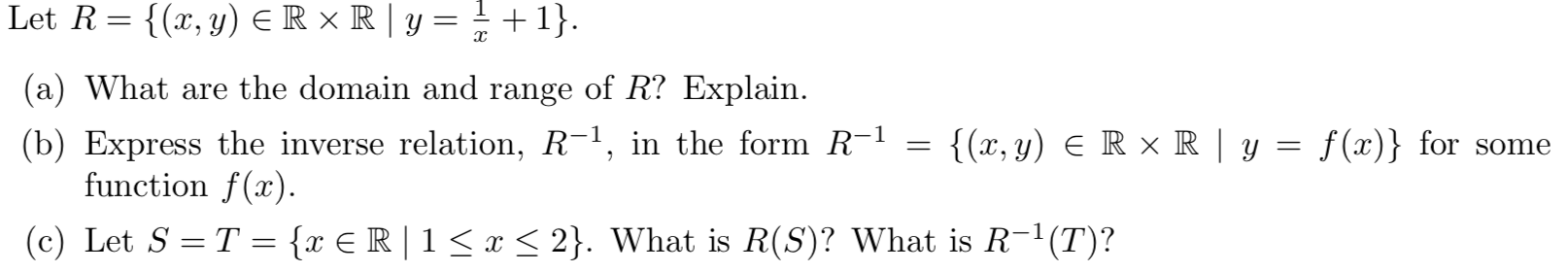 Solved Let R [(x, y) ERx R ) (a) What are the domain and | Chegg.com