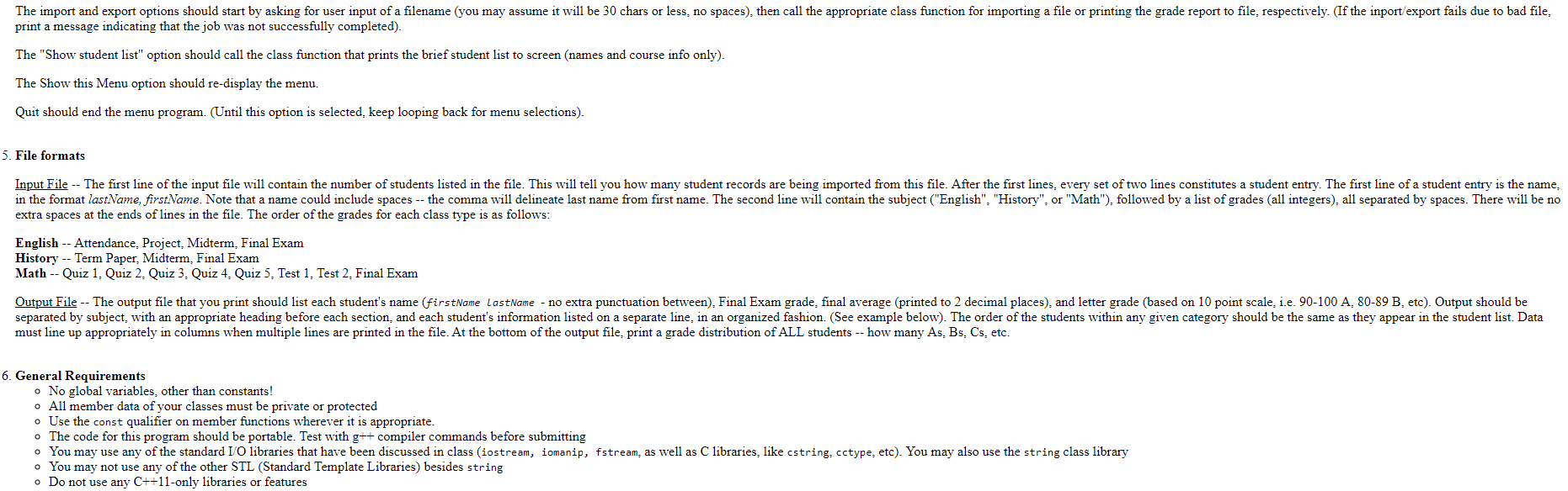 You will design a set of classes for storing student | Chegg.com