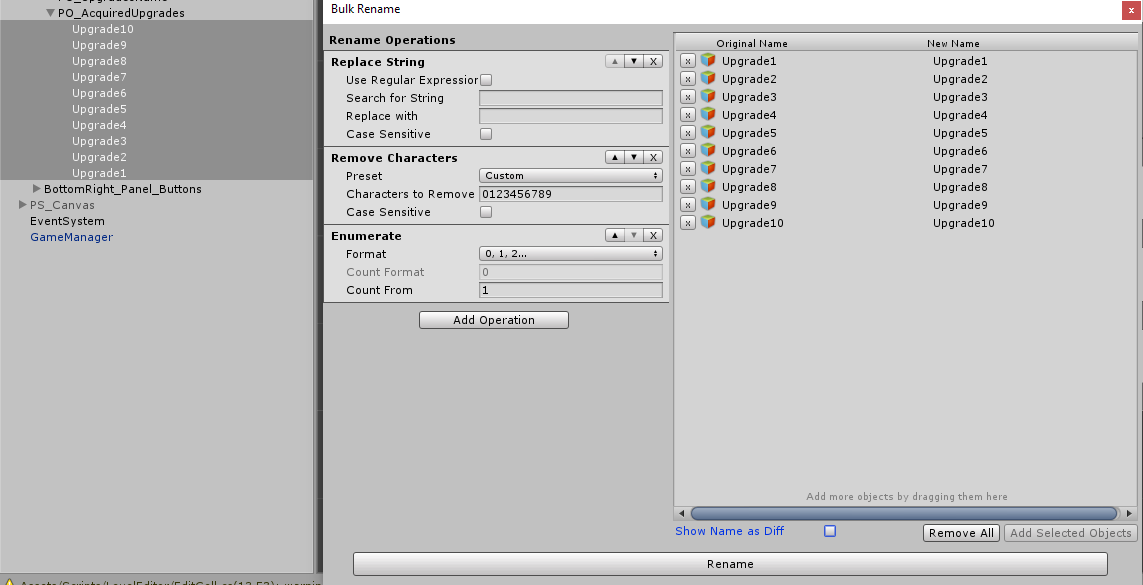 Game Objects are resorted when added to rename (2017.1) · Issue #109 · redbluegames/unity ...