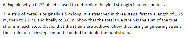 Solved Explain why a 0.2% offset is used to determine the | Chegg.com