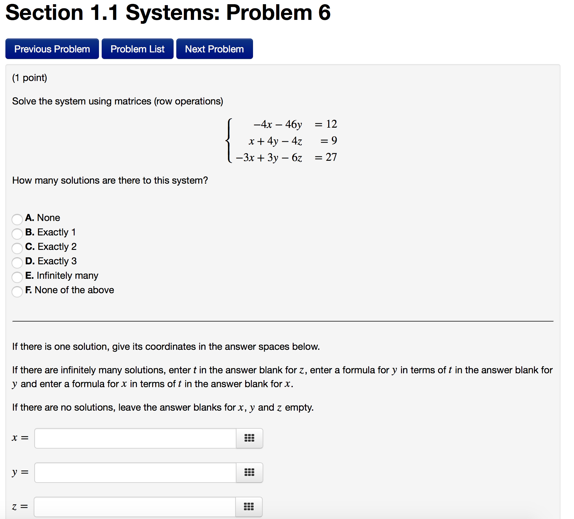 Solved Section 1 1 Systems Problem 6 Previous Problem