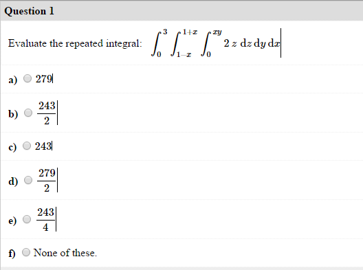 Solved Evaluate the repeated integral: integral^3_0 | Chegg.com