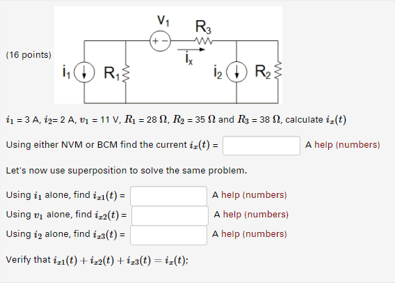 Solved 1: Using either NVM or BCM find the current ix(t). | Chegg.com