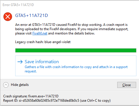 Fivem crash error while driving - FiveM Client Support - Cfx.re Community