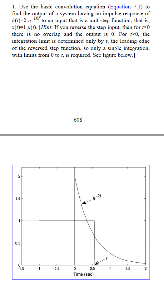 Solved 1 Use The Basic Convolution Equation Equation 7 1