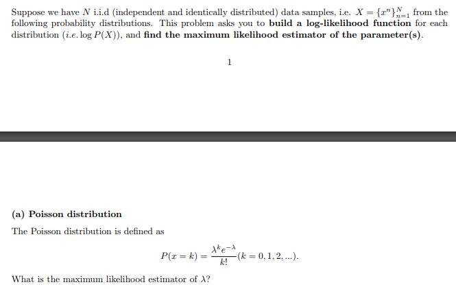 Solved Suppose we have N ii.d (independent and identically | Chegg.com