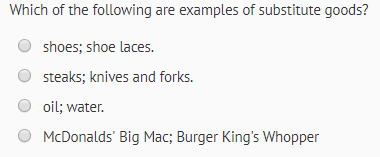 Solved Which of the following are examples of substitute | Chegg.com