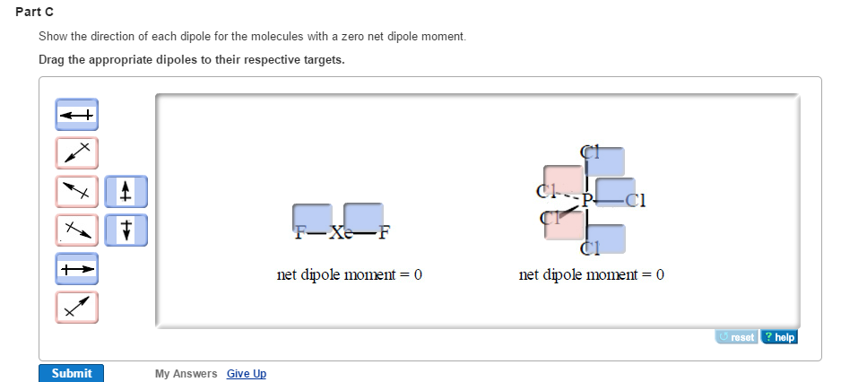 Solved Show the direction of each dipole and indicate the | Chegg.com