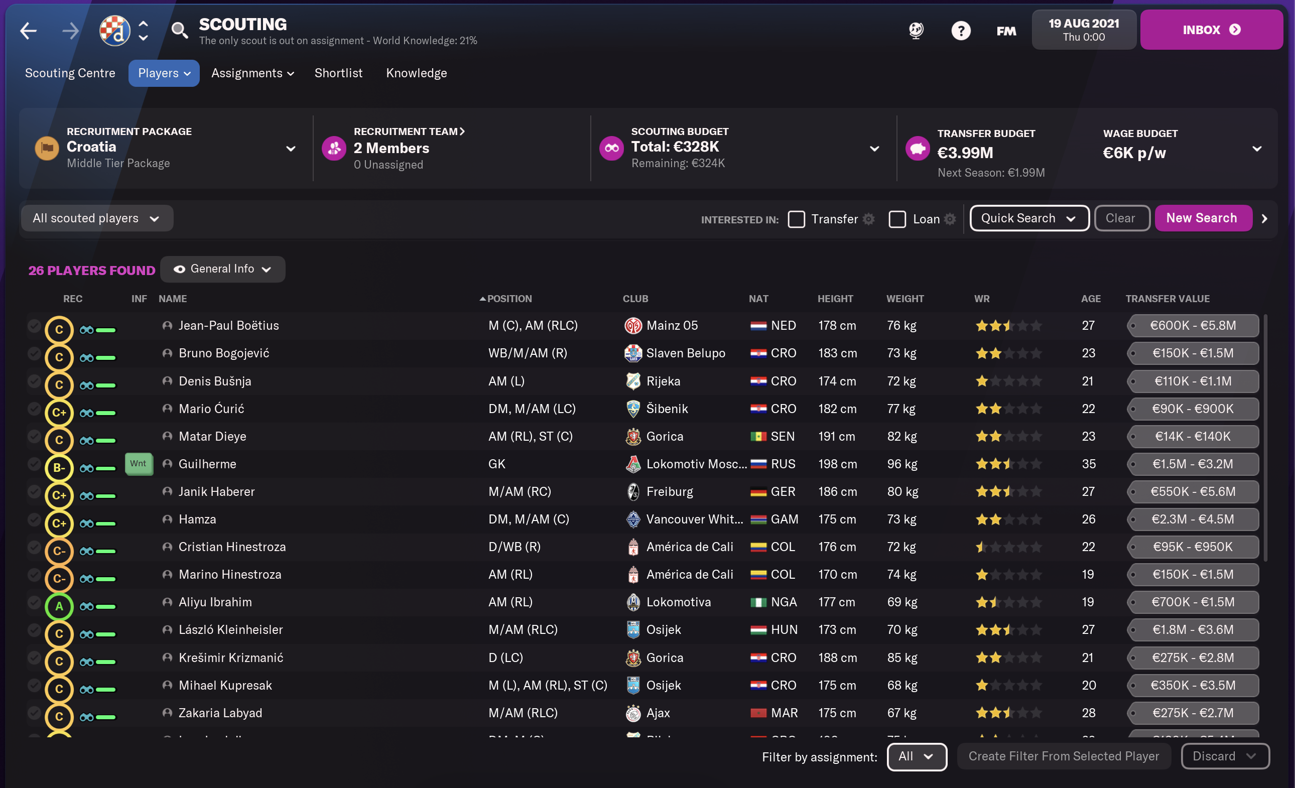 Discard scouting list and analysed list - User Interface (Closed For ...