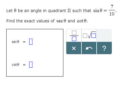 Solved Let theta be an angle in quadrant II such that sin | Chegg.com