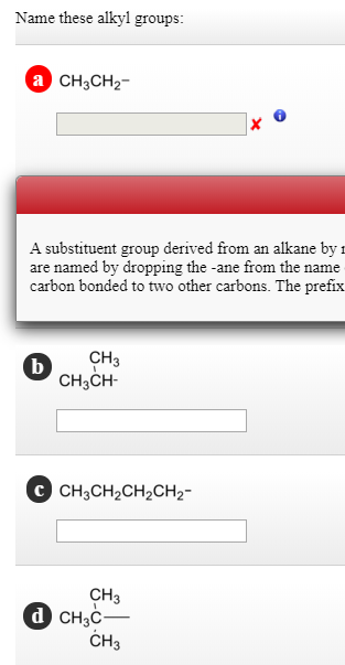 Solved Name these alkyl groups: @ CH3CH2- A substituent | Chegg.com