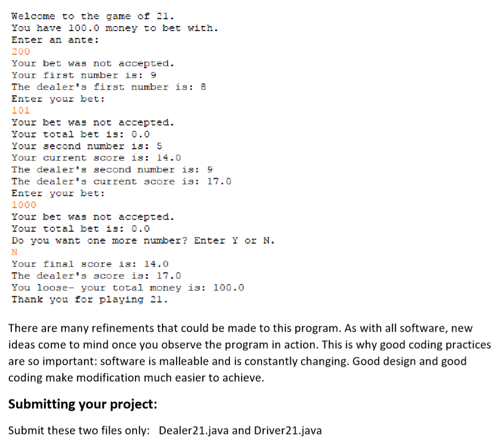 Solved Learning Objectives. Write a multi-class program in | Chegg.com