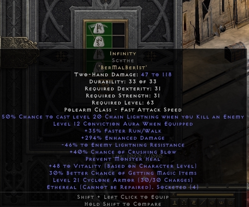 Eth Infinity Scythe - Topic - d2jsp