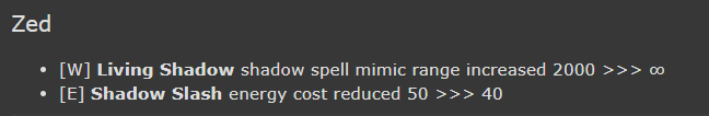 Full list of changes: Shadow Spell Mimic Range 2000 > Infinity & E ...