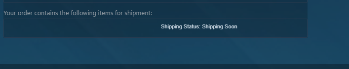 Shipping soon with no items. I ordered a Steam Link and when it changed ...