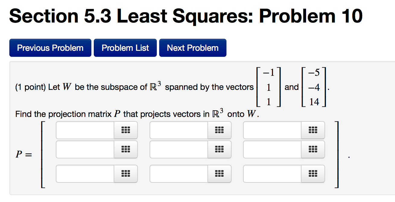 Solved Section 5.3 Least Squares: Problem 10 Previous | Chegg.com
