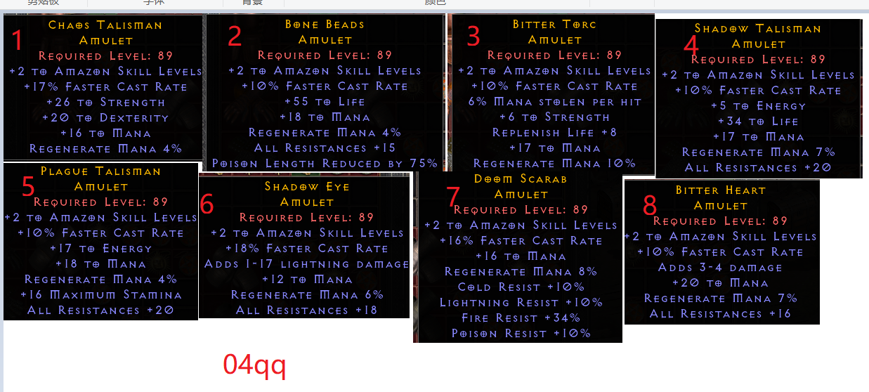 Xh23 Zon Amulets Pack - Topic - d2jsp
