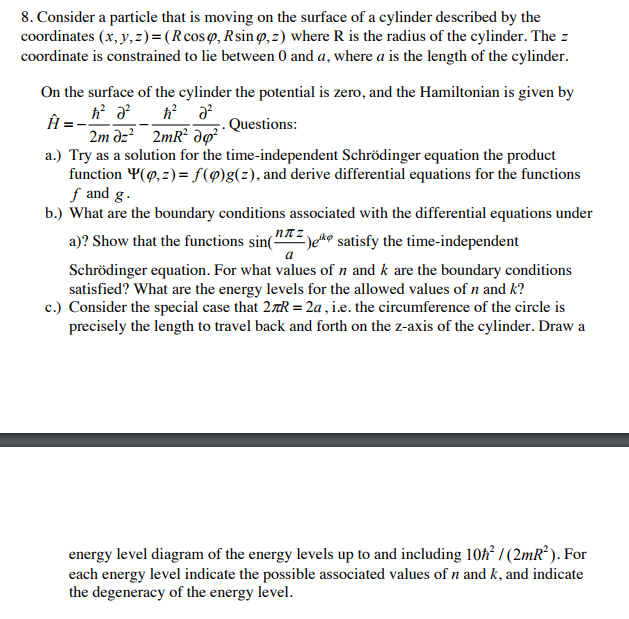 8. Consider a particle that is moving on the surface | Chegg.com
