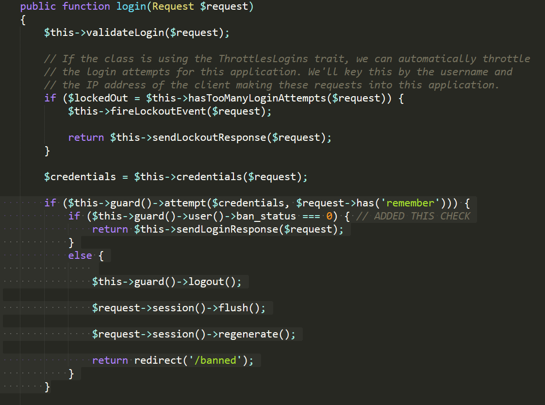 Php Add An Extra Condition For Login In Laravel 53 Stack Overflow 0762