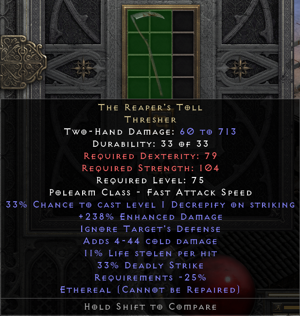 Eth Reaper's Toll 238% Ed - Topic - d2jsp