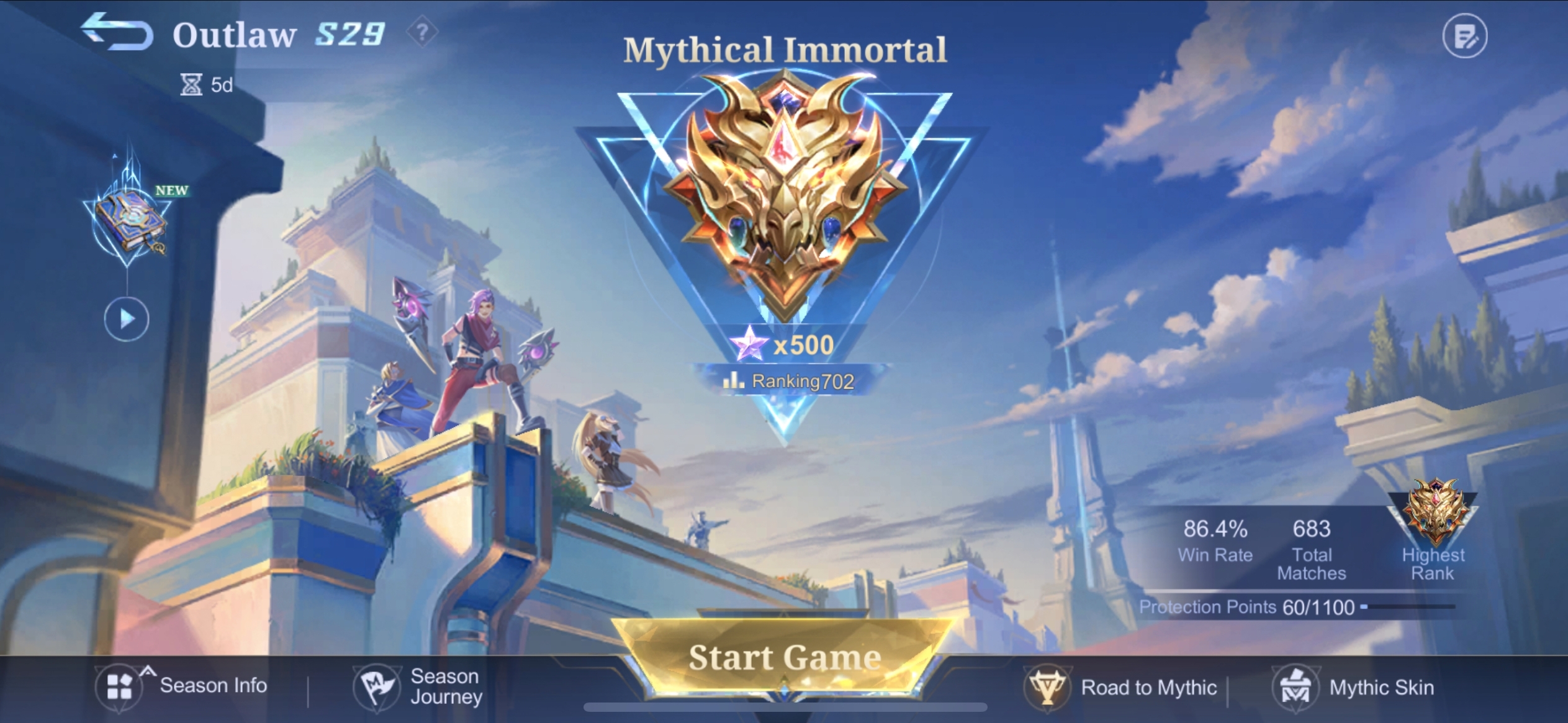 Selling - Whaled MLBB Account with 600+ limited & rare skins , 90% ...