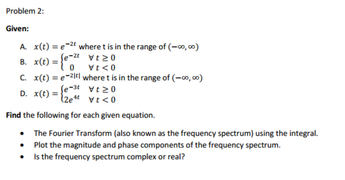 Solved x(t) = e^2t where t is in the range of (-infinity, | Chegg.com