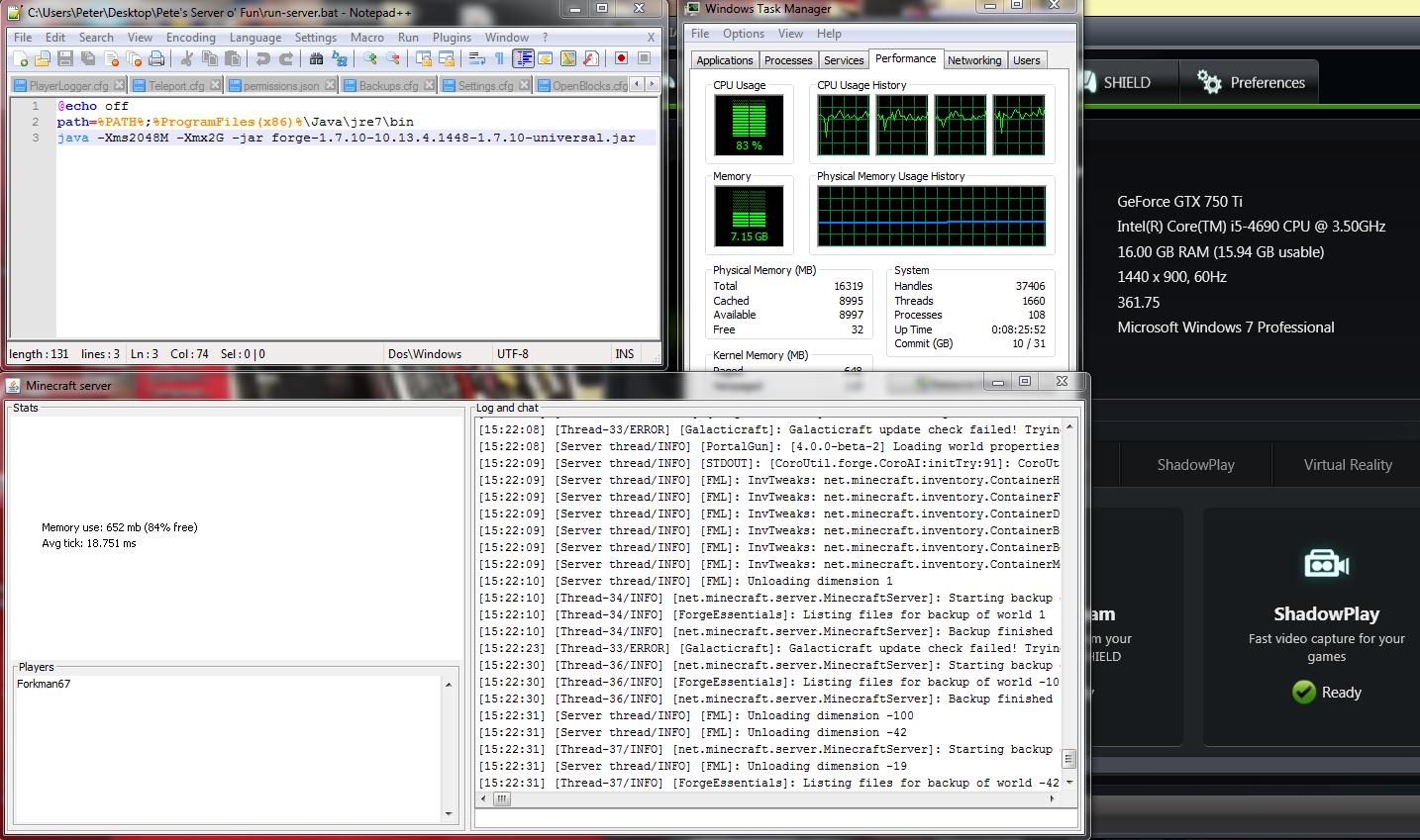 Forge Server Won't Use Allocated RAM - Server Support and Administration - Support - Minecraft ...