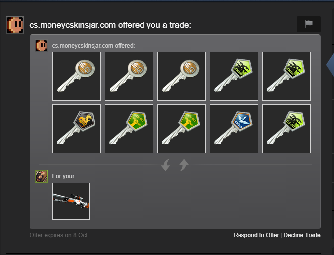 [H] Awp asiimov BS 0.8fv [W] 10.5keys : r/GlobalOffensiveTrade