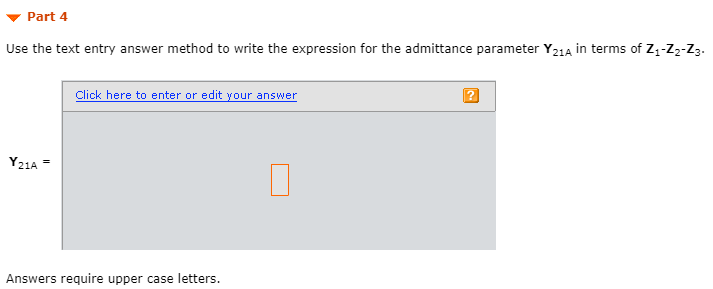 Solved Part 1 Determine the Y parameters for the network | Chegg.com